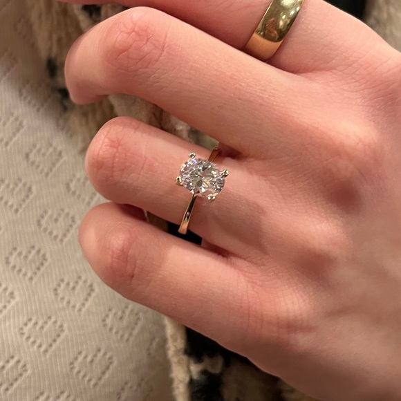 Jewelry | New 14k Solid Gold 9x7mm 186ct Solitaire Oval Engagement Ring | Poshmark